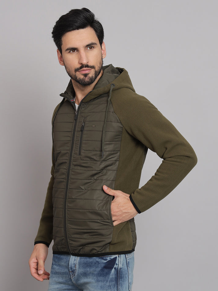 Olive Front Zipper Jacket