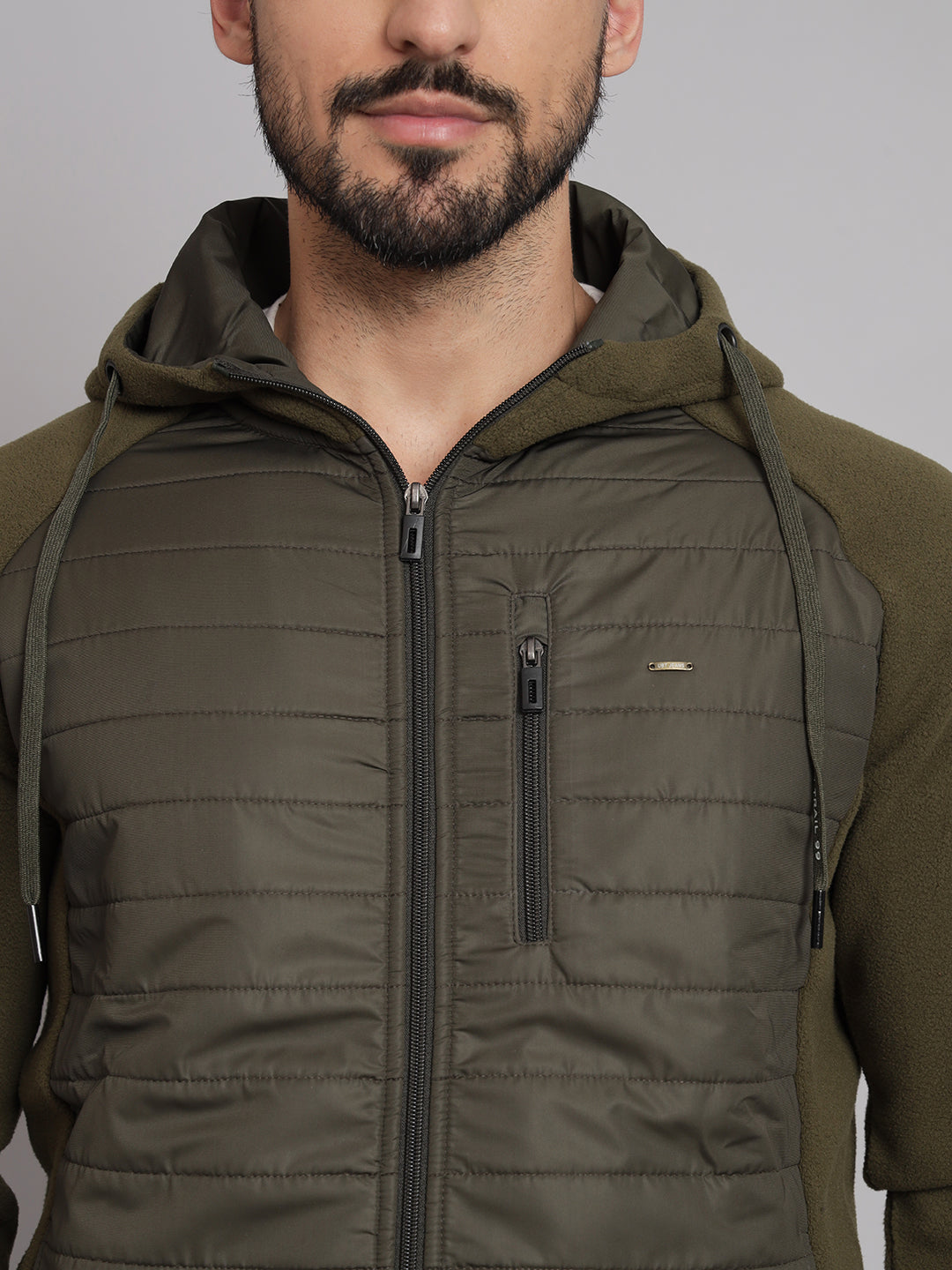 Olive Front Zipper Jacket
