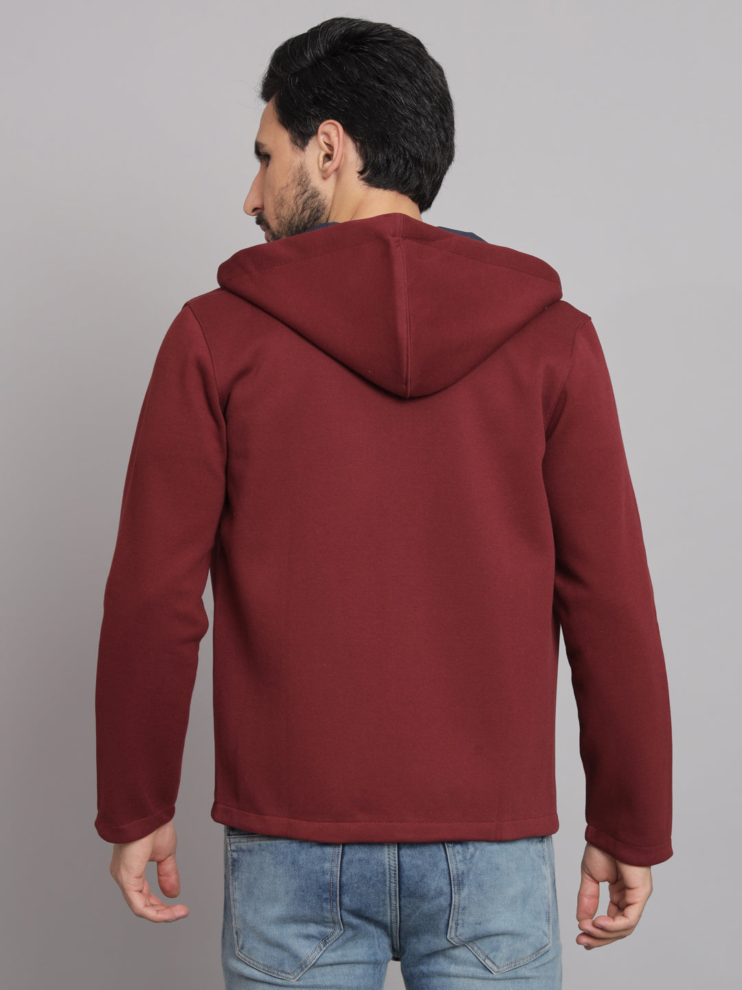 Maroon Jacket With Front Zipper
