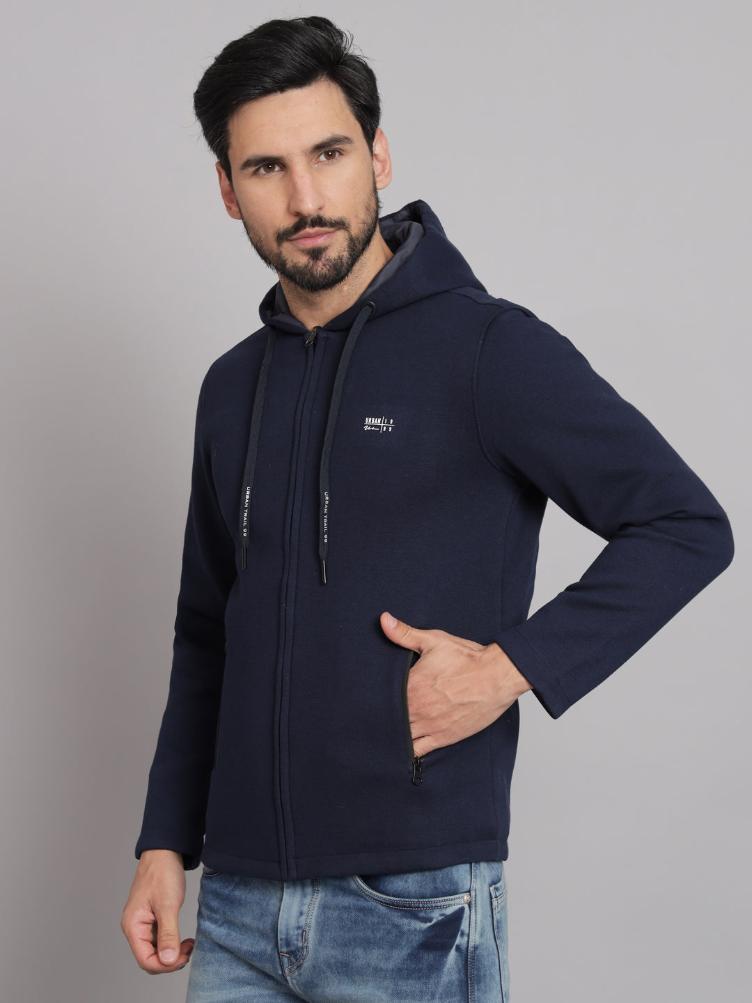 Men Navy Blue Jacket